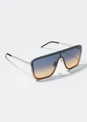 Saint Laurent Saint Laurent Mask Shield Sunglasses Silver/black
