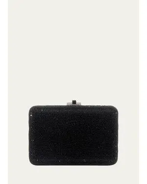 Judith Leiber Slim Slide Crystal Evening Clutch Bag - Black