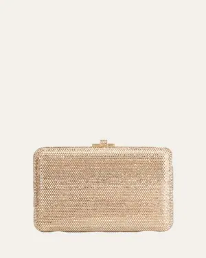 Judith Leiber Slim Slide Crystal Evening Clutch Bag - Champagne Multi