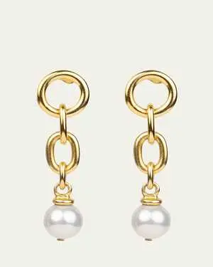 BEN-AMUN Pearly Drop Earrings - Gold