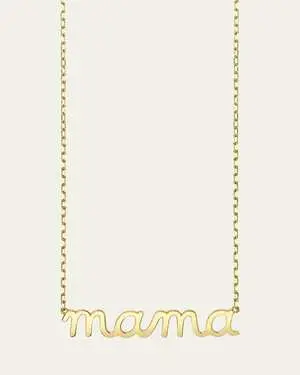 SYDNEY EVAN 14k Gold Mama Script Pendant Necklace - Yellow Gold