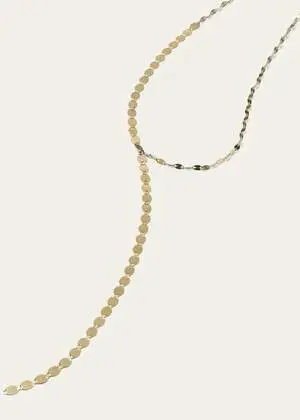 Lana Jewelry 14k Gold Lariat Disc Necklace