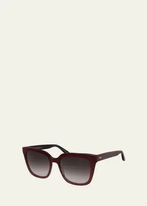Barton Perreira Barton Perreira Bolsha Rectangle Sunglasses Dark Red