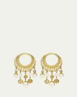 BEN-AMUN Round Drop Earrings - Gold