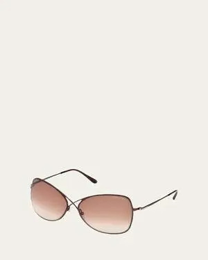TOM FORD TOM FORD Colette Butterfly Sunglasses Brown / Brown