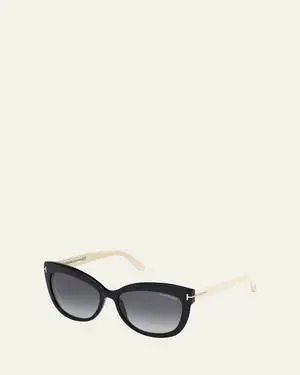 TOM FORD TOM FORD Alistair Cat-Eye Sunglasses Black / Ivory