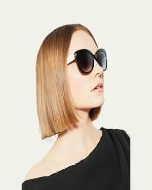TOM FORD Alistair Cat-eye Sunglasses - Black / Ivory