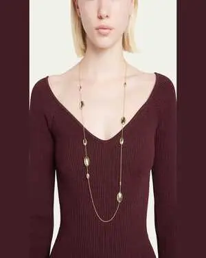 Ippolita 18k Long Hammered Multi Station Layering Necklace