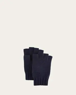 Bergdorf Goodman Bergdorf Goodman Cashmere Fingerless Gloves Navy
