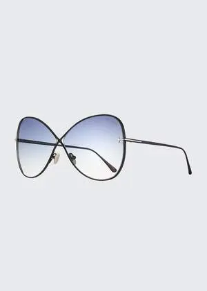 TOM FORD Nickie Butterfly Sunglasses Black/gray