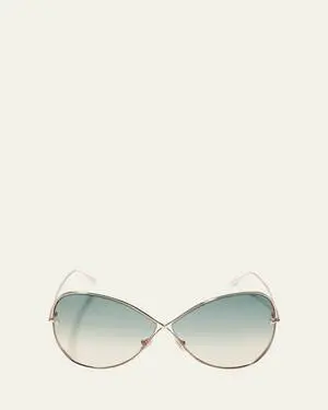 TOM FORD Nickie Butterfly Sunglasses Gold / Green