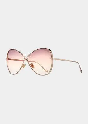 TOM FORD Nickie Butterfly Sunglasses Pink/gold