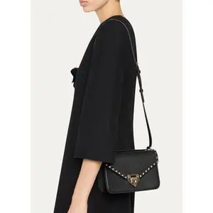 Valentino Garavani Small Rockstud Leather Shoulder Bag - Nero