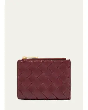Bottega Veneta Small Bifold Zip Wallet - Barolo
