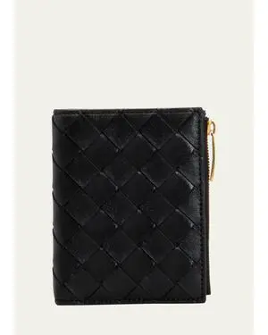 Bottega Veneta Small Bifold Zip Wallet - Black