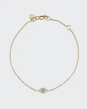 SYDNEY EVAN Small Diamond Evil Eye Bracelet One-color