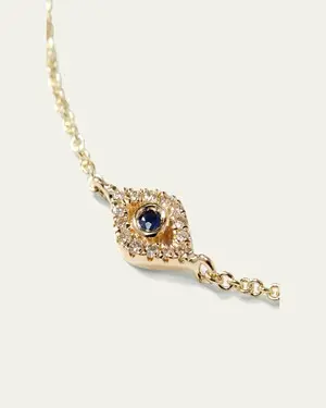 SYDNEY EVAN Small Diamond Evil Eye Bracelet - Sapphire