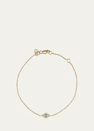 SYDNEY EVAN Small Diamond Evil Eye Bracelet Yg