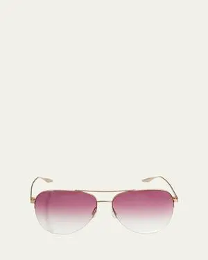 Barton Perreira Barton Perreira Chevalier Aviator Sunglasses Gold / Mauve