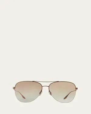Barton Perreira Barton Perreira Chevalier Aviator Sunglasses Pink