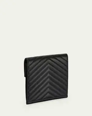 Saint Laurent Monogram Flap Clutch - Black