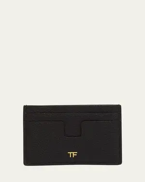 TOM FORD TF Card Holder In Grained Leather Black