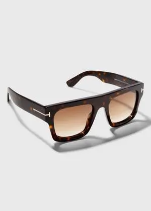 TOM FORD Fausto Square Sunglasses 52fdark Havana