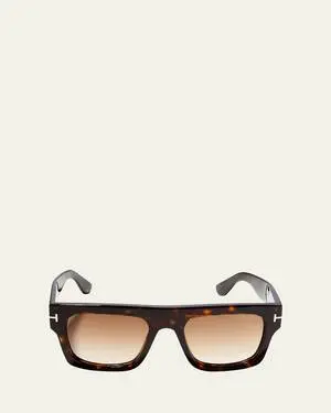 TOM FORD Fausto Square Sunglasses - Dark Havana