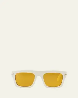 TOM FORD Fausto Square Sunglasses White/yellow