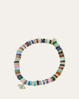 SYDNEY EVAN Sydney Evan Opal, Diamond And Turquoise Evil Eye Bracelet Multi