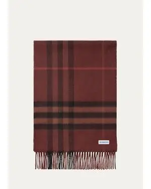 Burberry Giant Check Cashmere Scarf - Red Multi