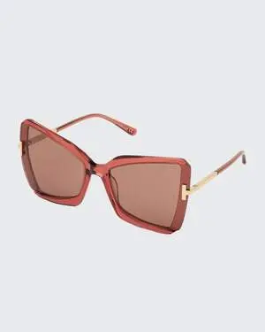 TOM FORD Gia Semi-Rimless Butterfly Sunglasses One-color