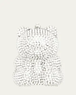Judith Leiber Gummy Teddy Bear Pillbox - Silver
