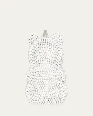 Judith Leiber Gummy Teddy Bear Pillbox - Silver