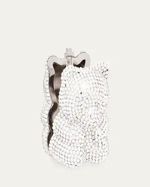 Judith Leiber Gummy Teddy Bear Pillbox - Silver