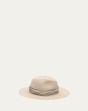 Eugenia Kim Courtney Woven Fedora With Scarf - Natural