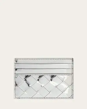 Bottega Veneta Mini Credit Card Case Silver-silver