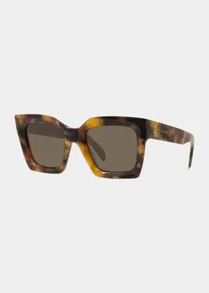 Celine Celine Rectangle Sunglasses 52n Dark Havana