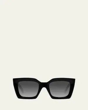 Celine Celine Rectangle Sunglasses Shiny Black
