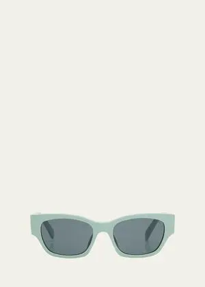 Celine Celine Rectangle Sunglasses Shiny Lilac Smoke