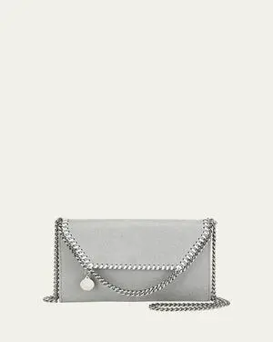 Stella McCartney Mini Falabella Shaggy Deer Wallet On Chain Light Gray