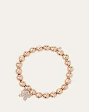 SYDNEY EVAN 14k Diamond Butterfly Bead Bracelet