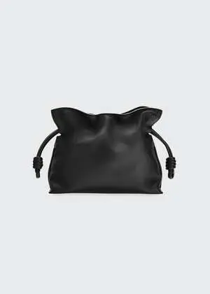 Loewe Flamenco Mini Napa Drawstring Clutch White