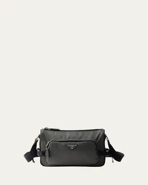 Prada Re-Nylon Crossbody Bag Gray