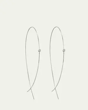 Lana Jewelry 14k Diamond Hoop Earrings - White Gold