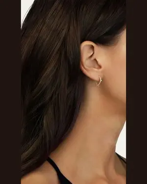 Lana Jewelry Solo Mini Flat Diamond Hoop Earrings