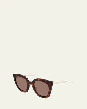 Gucci Colorblock Square Sunglasses - Havana