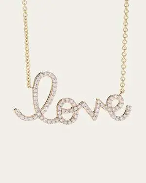 SYDNEY EVAN 14k Diamond Love Script Necklace - Multi