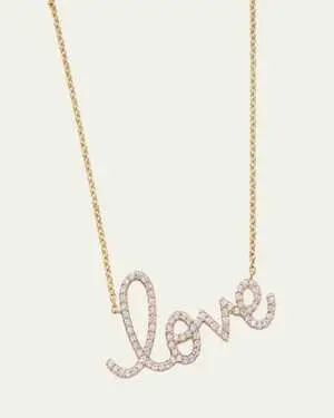 SYDNEY EVAN 14k Diamond Love Script Necklace - Multi