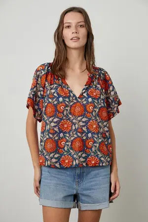 Velvet By Graham & Spencer Destiny Printed Blouse
